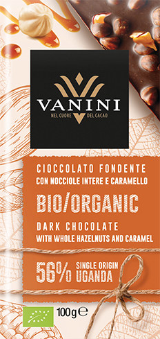 Vanini Dark Chocolate with Whole Hazelnuts and Caramel, 100g ...